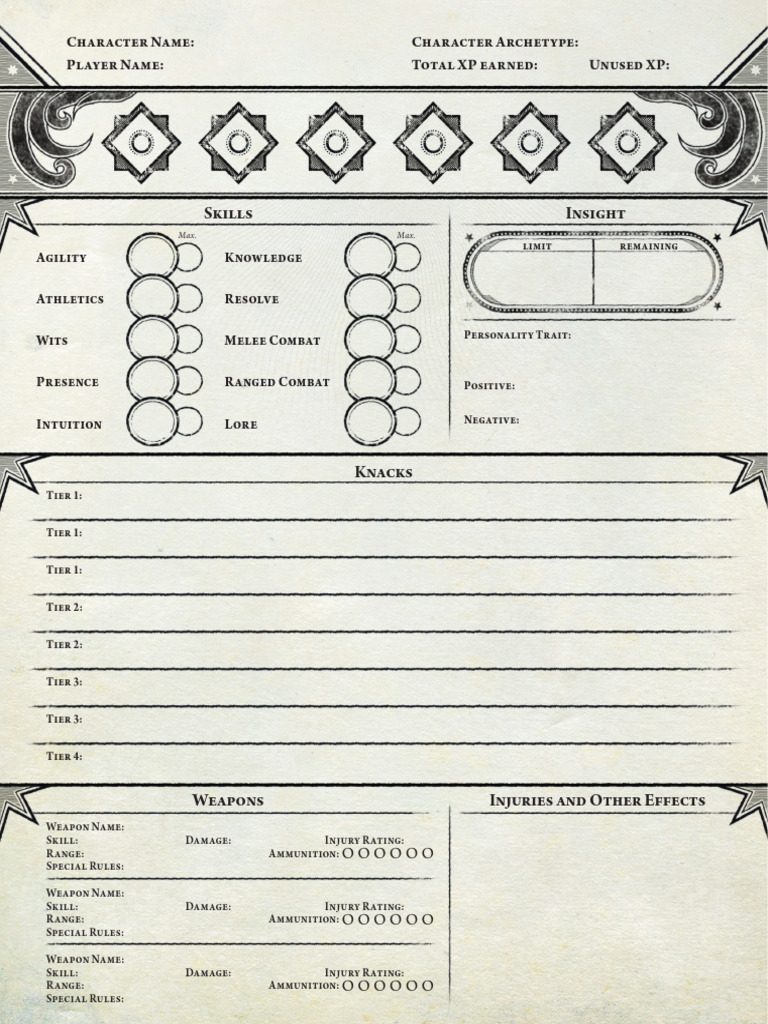 RPG Character Sheet Template | PDF | Gaming | Role Playing Games