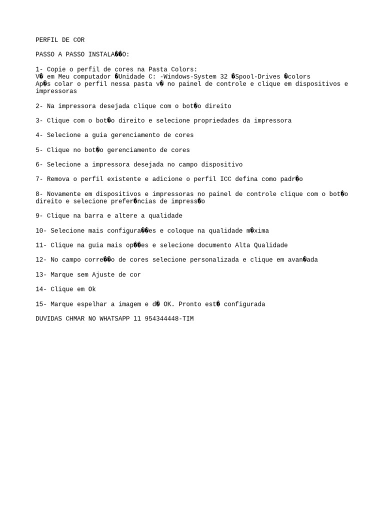 Configuração de Perfil ICC Epson | PDF