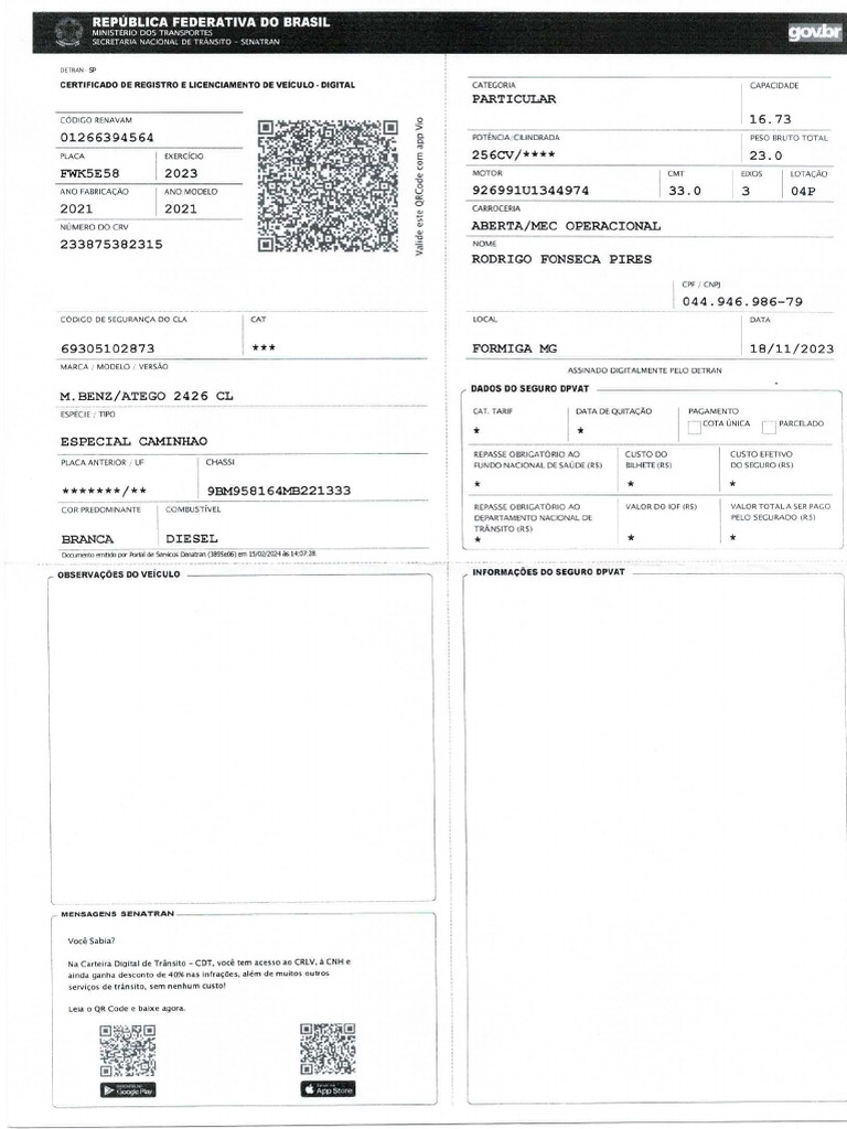 Fwk5e58 - CRLV | PDF