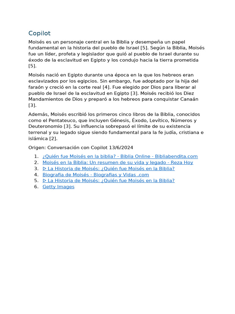 Moisés: Líder y Profeta en la Biblia | PDF