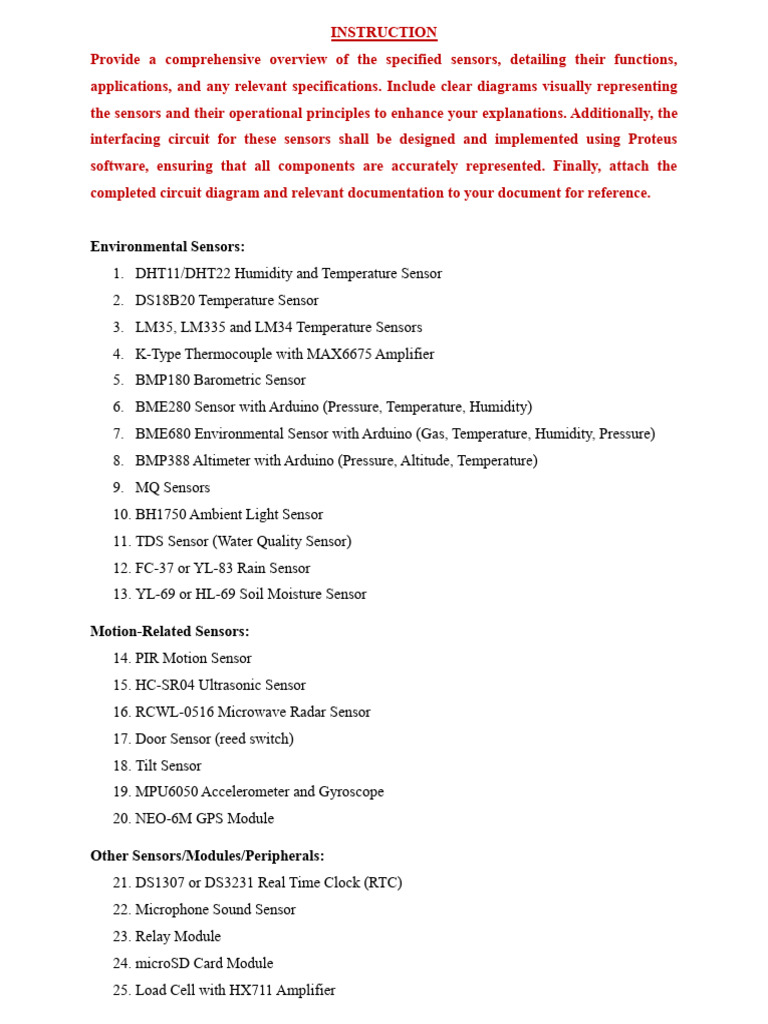 40 Sensor Assignment Pdf