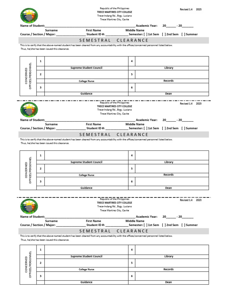 2023 Semestral Clearance and Subjects To Enroll | PDF