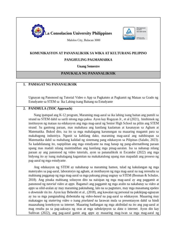 Pananaliksik Group 5 | PDF