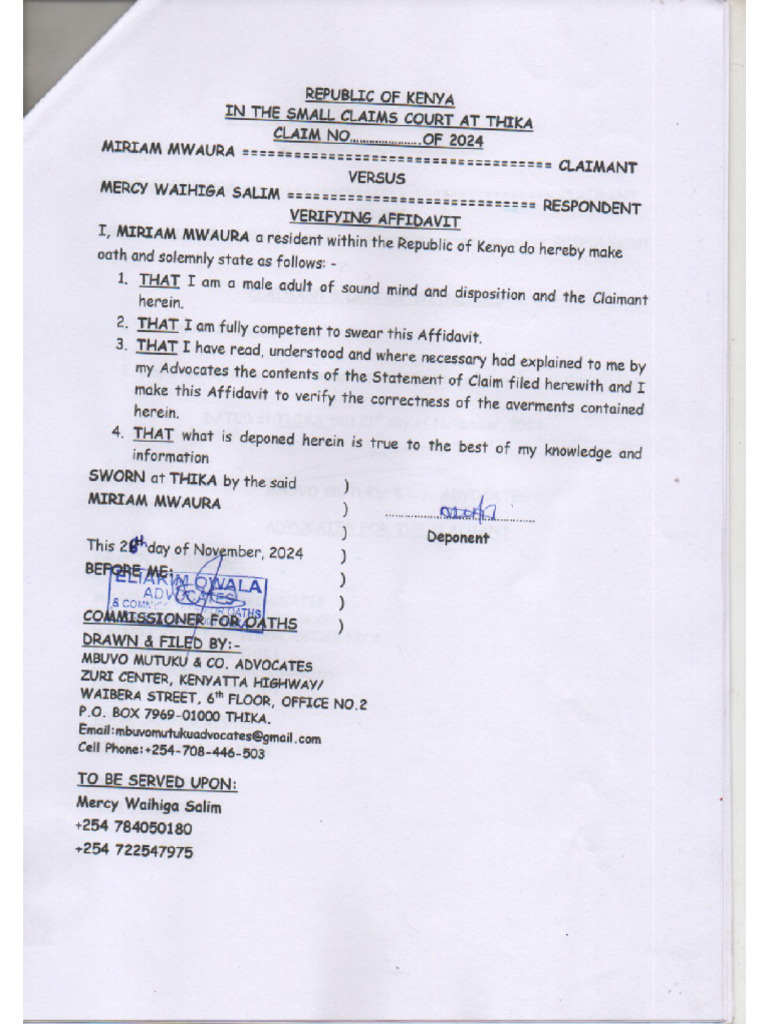 Verifying Affidavits M | PDF