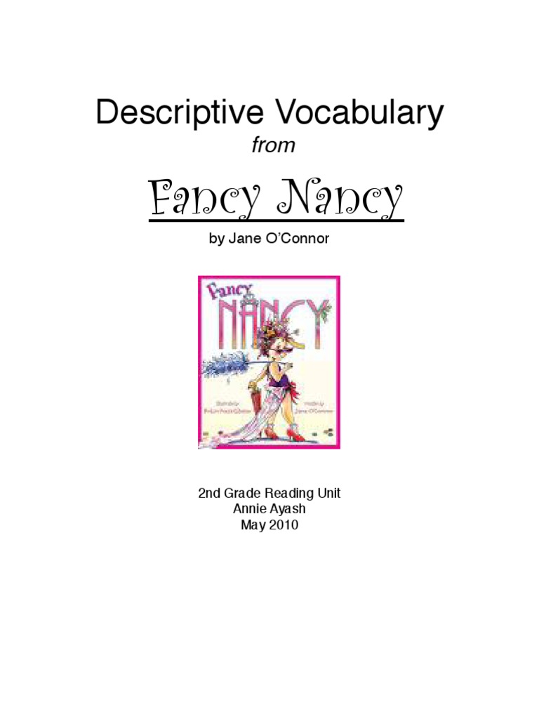 Fancy Nancy Unit Additional Pages | Download Free PDF | Lesson Plan ...