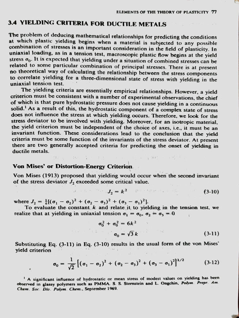 Yield Criteria Dieter | PDF