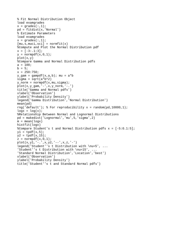 Normal and Gamma Distribution Analysis | PDF