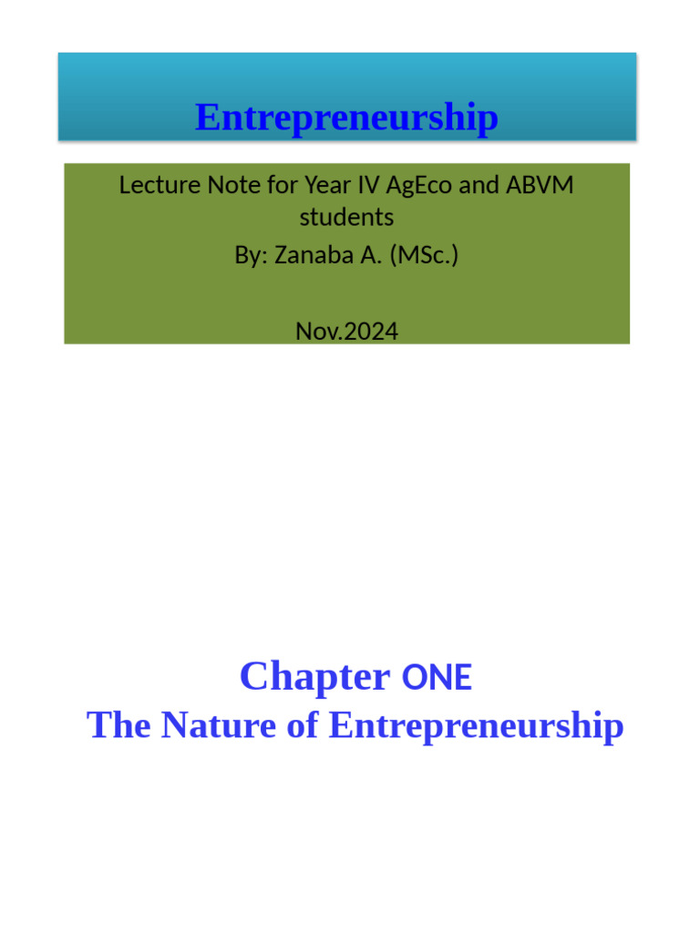 Entrepreneurship PPT All Chapters | PDF | Entrepreneurship | Sole ...
