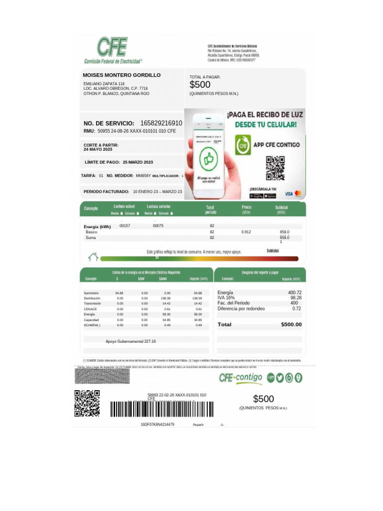 Cfe Comprobante | PDF