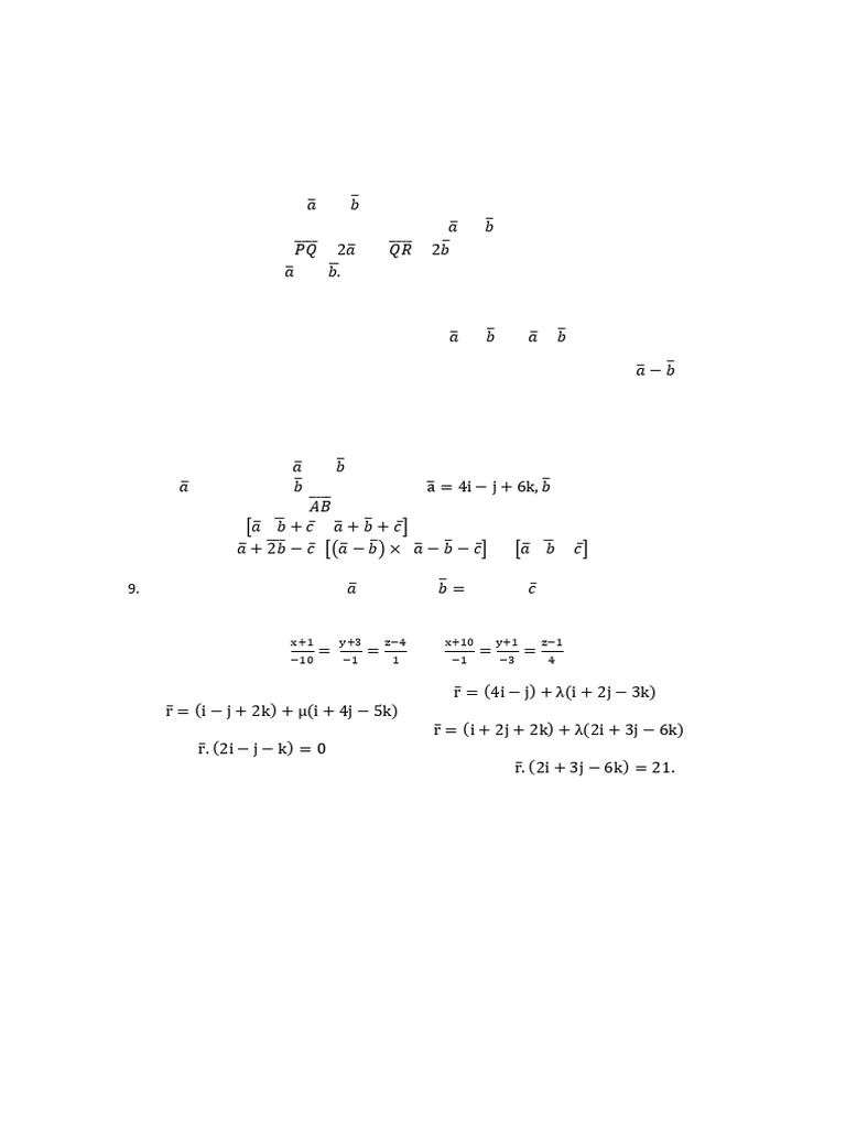 Assignment No 10 Vector Line and Plane | PDF