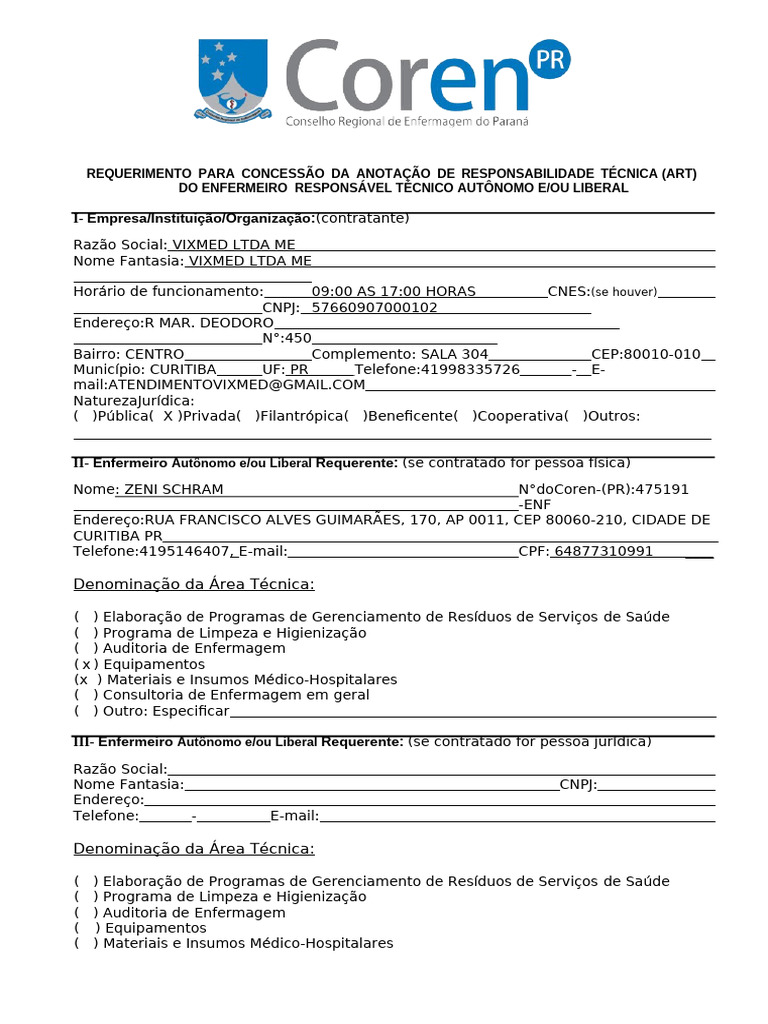 2-Requerimento-para-Concessao-da-Anotacao-de-Responsabilidade-Tecnica-do-Enfermeiro-Responsavel ...