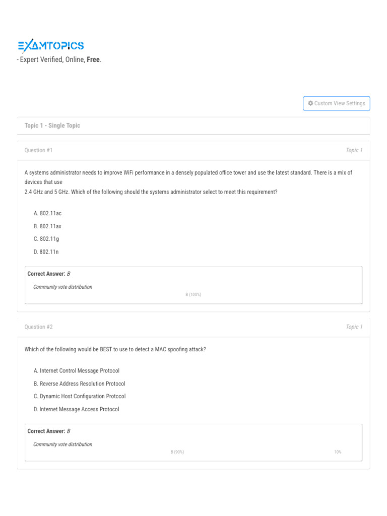 N10-008 Exam - Actual Q&as, Page 1 ExamTopics-RECENT | PDF | Computer ...