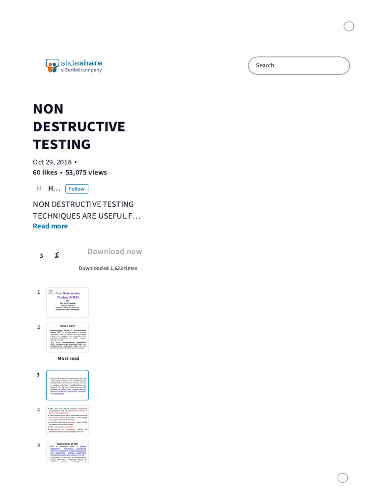 Non Destructive Testing | PDF | Nondestructive Testing | Mechanical ...