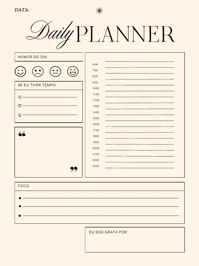 Beige Modern Daily Planner PDF | PDF