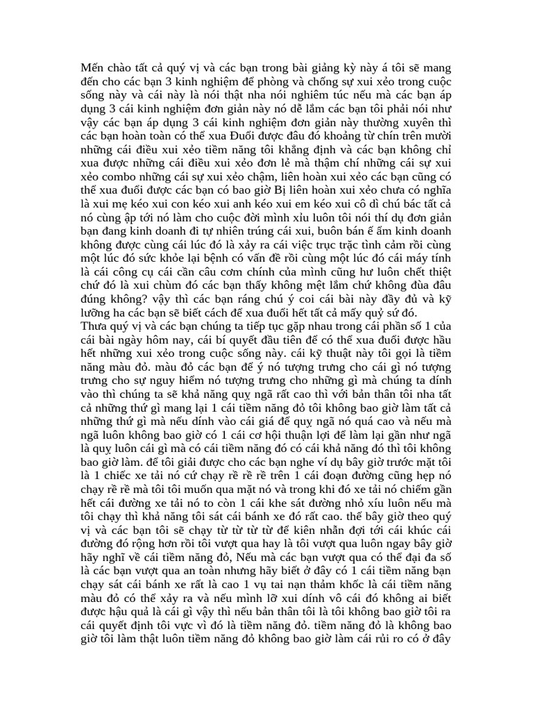 3 Cách Hóa Giải Xui Xẻo 21p | PDF