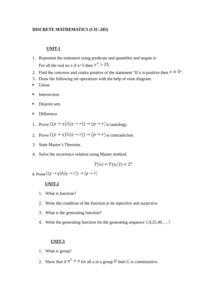 DM Practice Questions | PDF