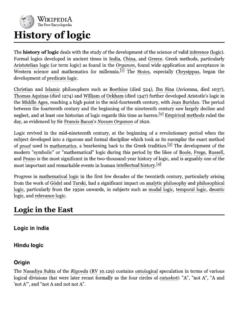 History of Logic | PDF