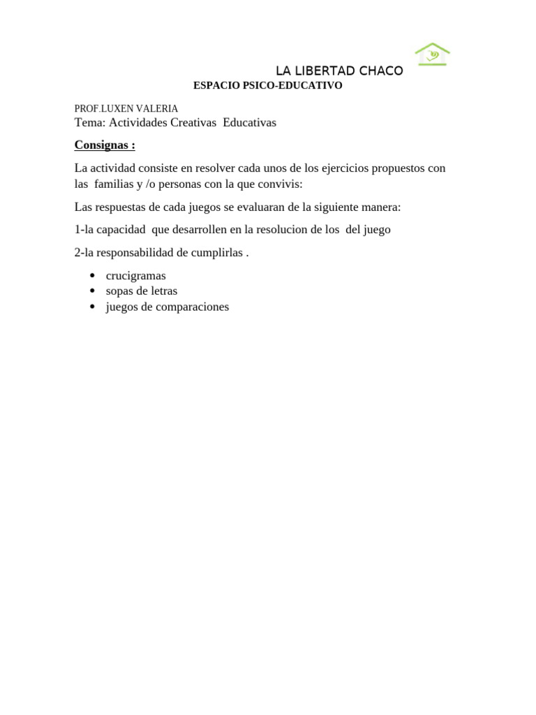 ACTIVIDADES CREATIVAS EDUCATIVAS | PDF