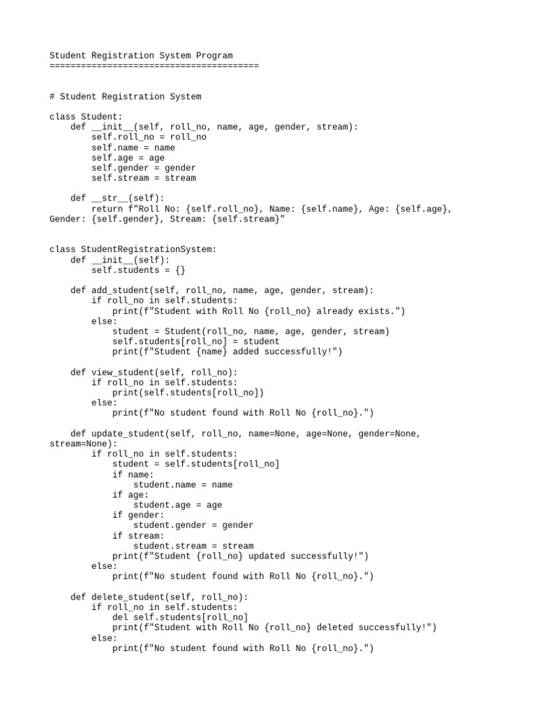 Student Registration System | PDF