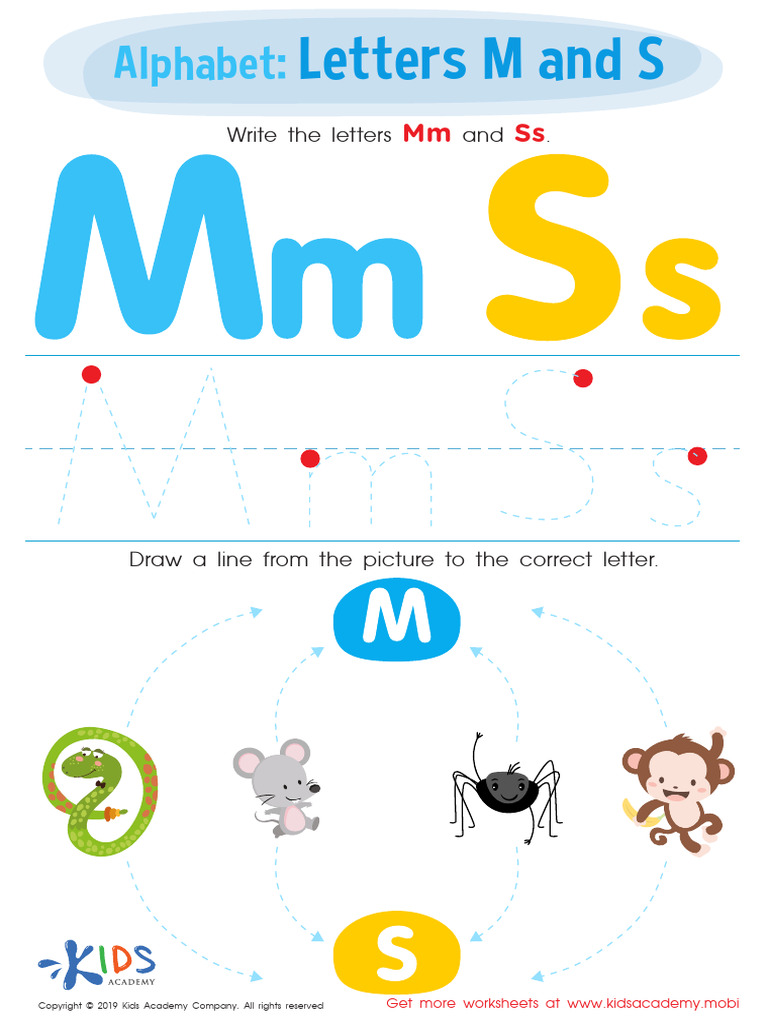 M and S Tracing Worksheets for Kids | PDF