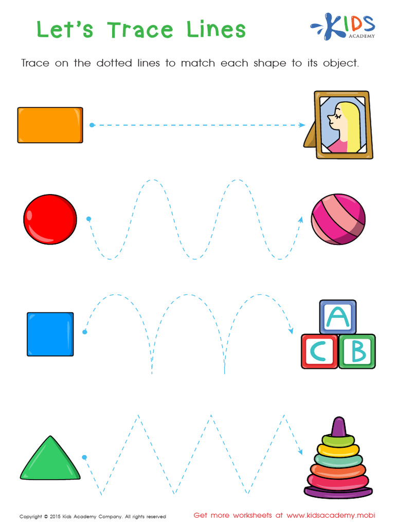 Preschool First Words Lets Trace Lines Worksheet | PDF
