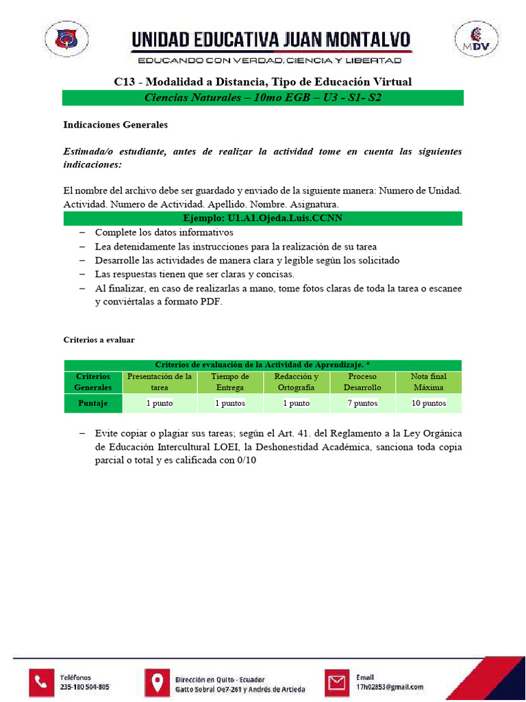 Actividad de Aprendizaje 1 Unidad 3 | PDF | Aprendizaje