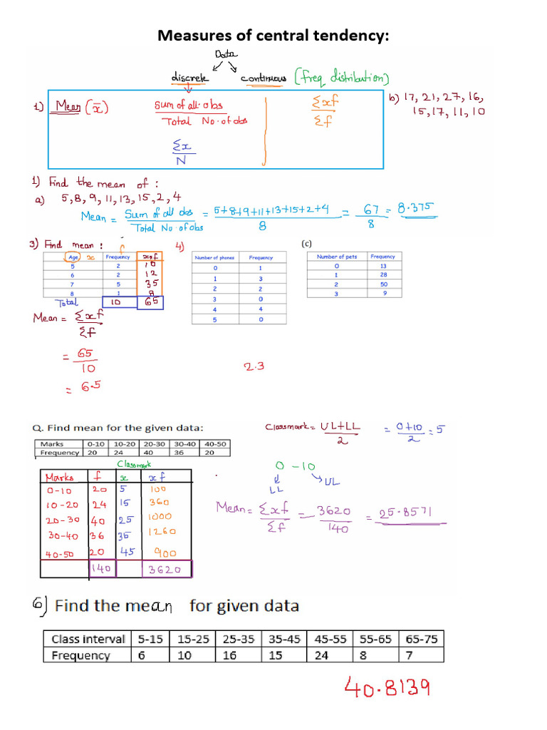 central tendency notes | PDF