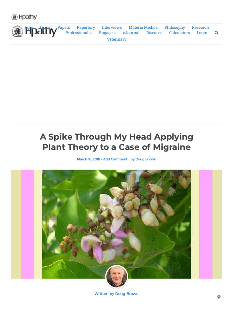 A Spike Through My Head Applying Plant Theory | PDF | Migraine