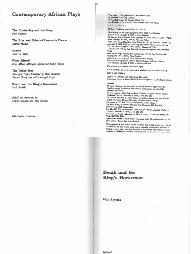 Death and the King s Horseman Wole Soyinka | PDF