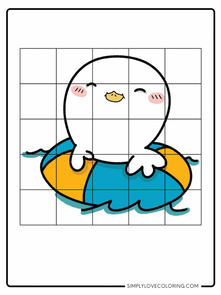 Cute Duck in Water Summer Jigsaw Puzzle Printable | PDF