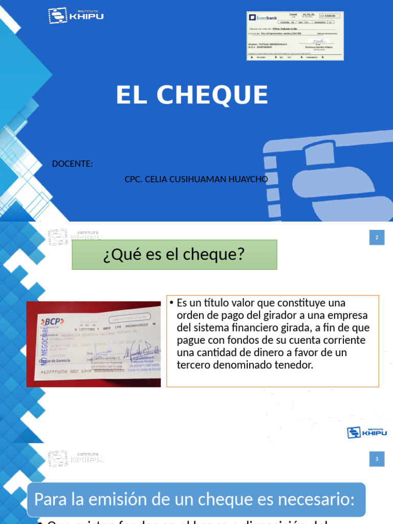 Tipos y características del cheque | PDF | Cheque | Bancos
