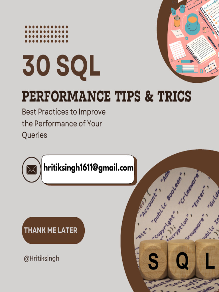 30 SQL Performance Tips & Trics | PDF | Database Index | Software Engineering