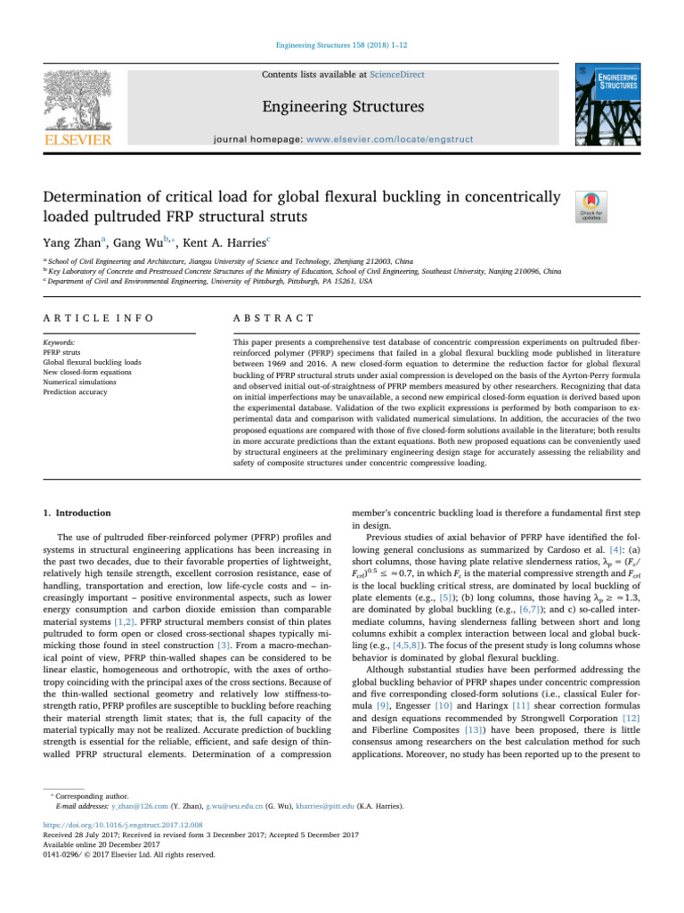 Zhan - Determination of Critical Load For Global Flexural Buckling in ...