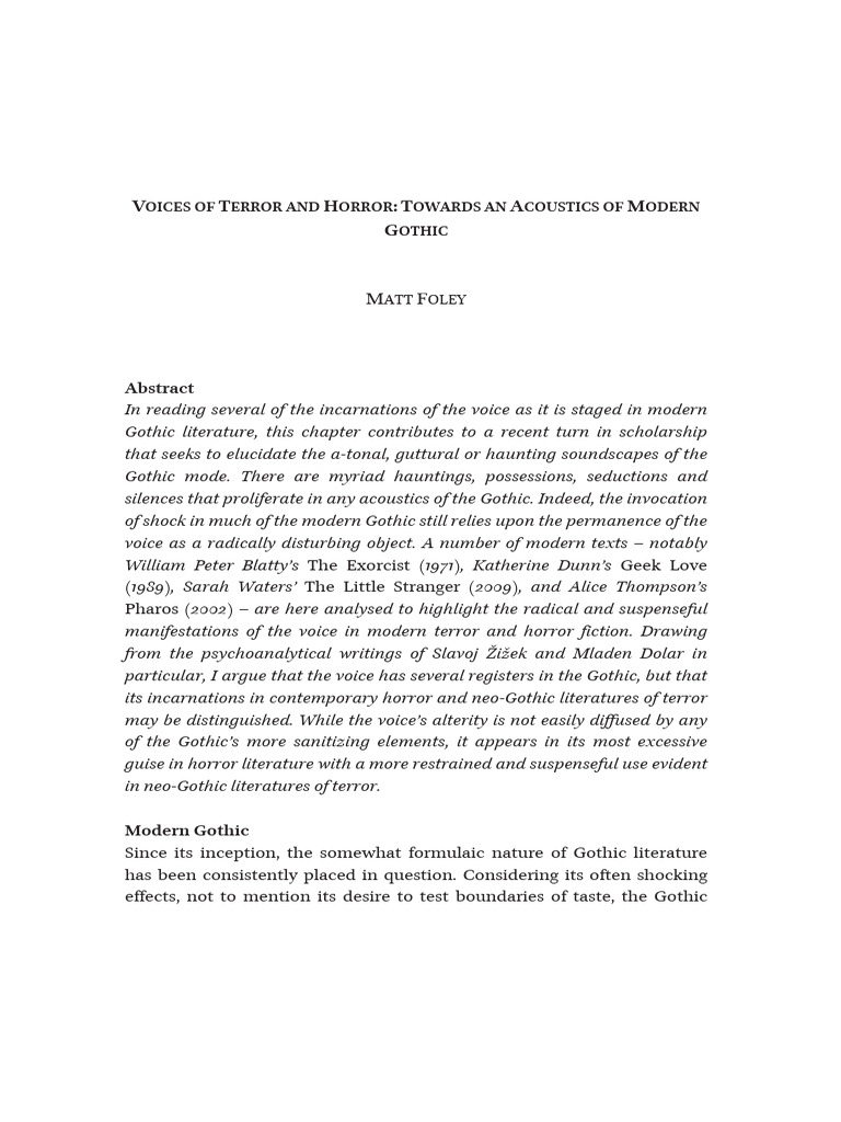 Sound Effects The Object Voice in Fiction - (Section III The Twenty ...