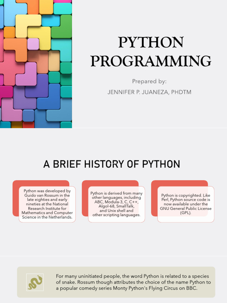 PYTHON-PROGRAMMING-topic-1 | PDF | Python (Programming Language ... PYTHON-PROGRAMMING-topic-1 | PDF | Python (Programming Language ...
