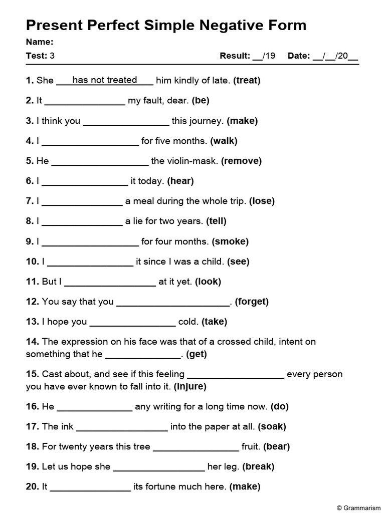 grammarism-present-perfect-negative-test-3-1472995 | PDF