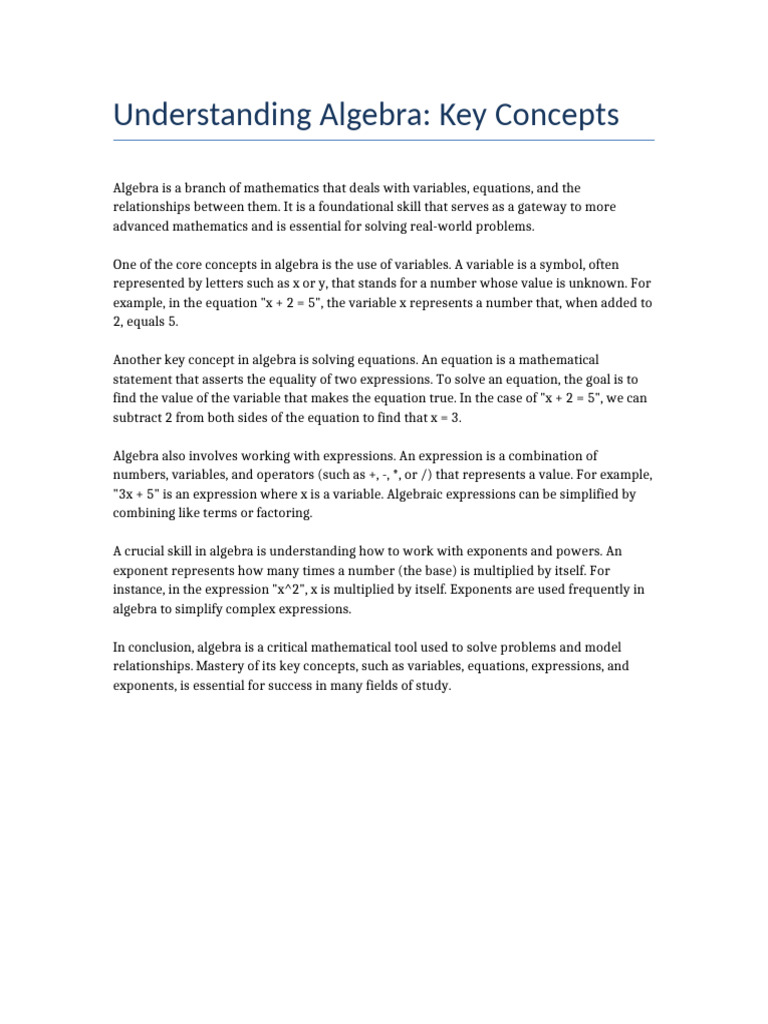 Understanding_Algebra_Key_Concepts | PDF