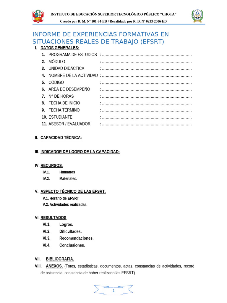 Esquema de Informe | PDF