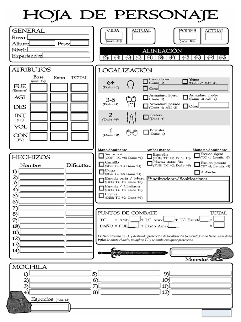 Hoja Personaje okiri 1 edit | PDF