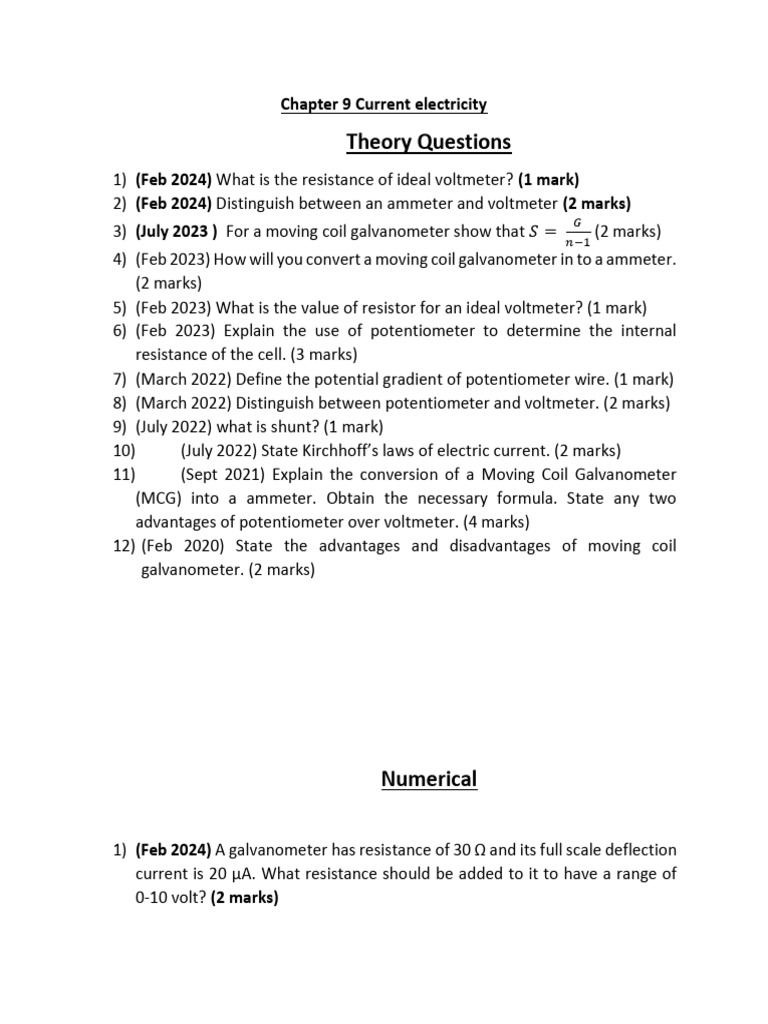 Chapter 9 Current Electricity | PDF | Electrical Engineering | Electricity
