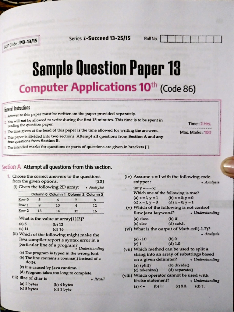 Arihant - Computer Sample Paper 13 ICSE 2025 | PDF | String (Computer ...