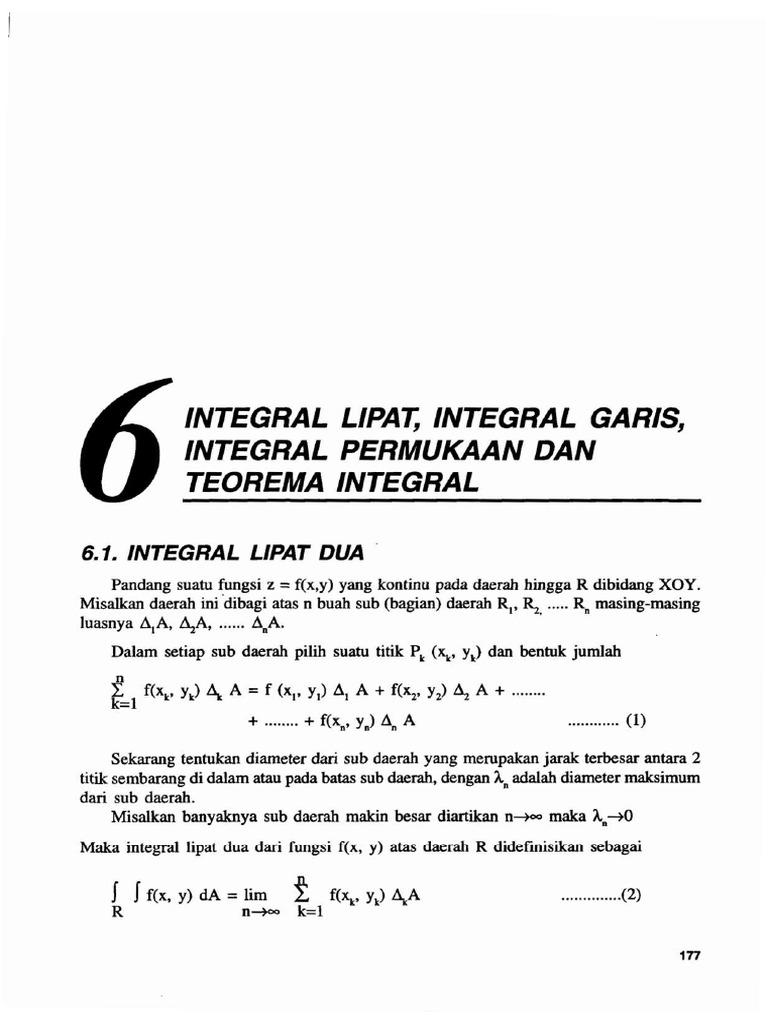 Bab6-Integral Lipat, Integral Garis, Integral Permukaan Dan Teorema Integral-1 | PDF