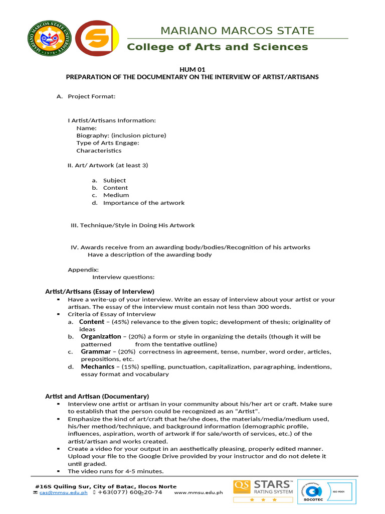 Hum 01 Interview With Artist Artisan 2024-2-1 | PDF | Essays | Writing