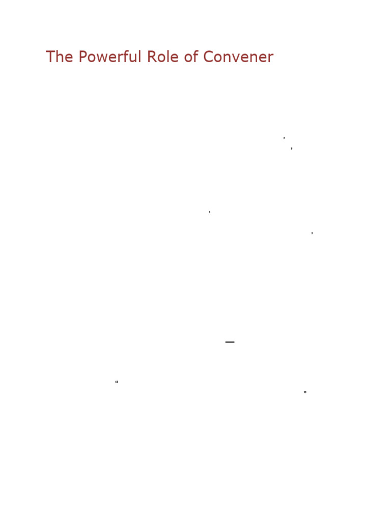 The Convener's Impact on Collaboration | PDF