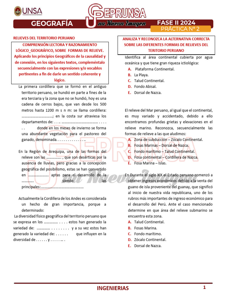 p2 (I) Geografia II Fase 2024 | PDF | Precios | Oferta (economía)