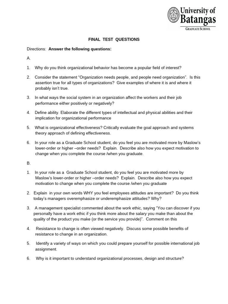 FINAL-TEST-QUESTIONS | PDF