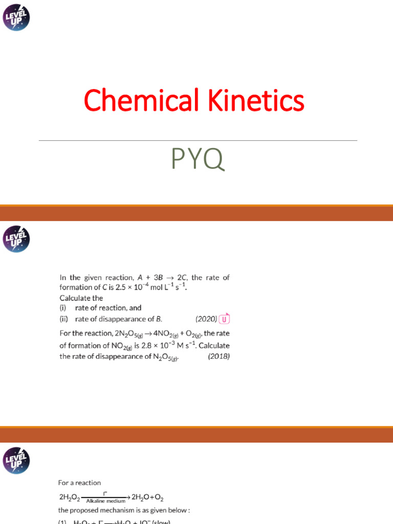 Chemical Kinetics PYQ | PDF