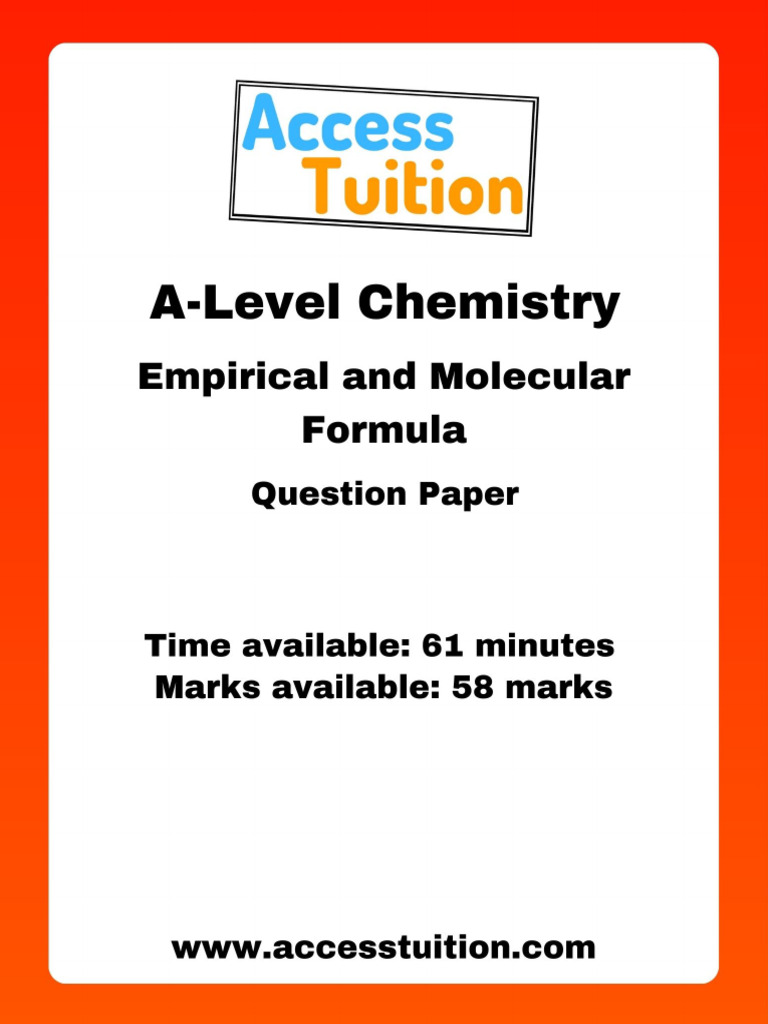 Empirical and Molecular Formula QP | PDF | Acid | Zinc