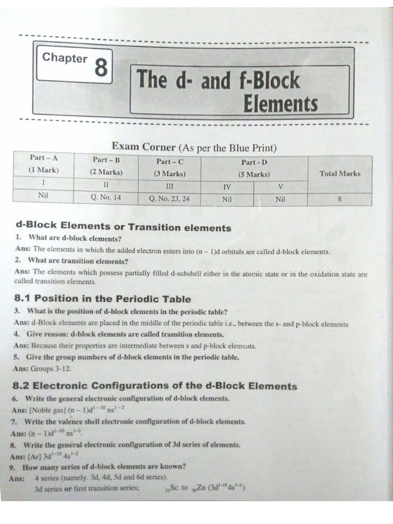 d and f block elements | PDF