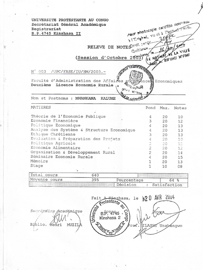 Releve de Cote | PDF